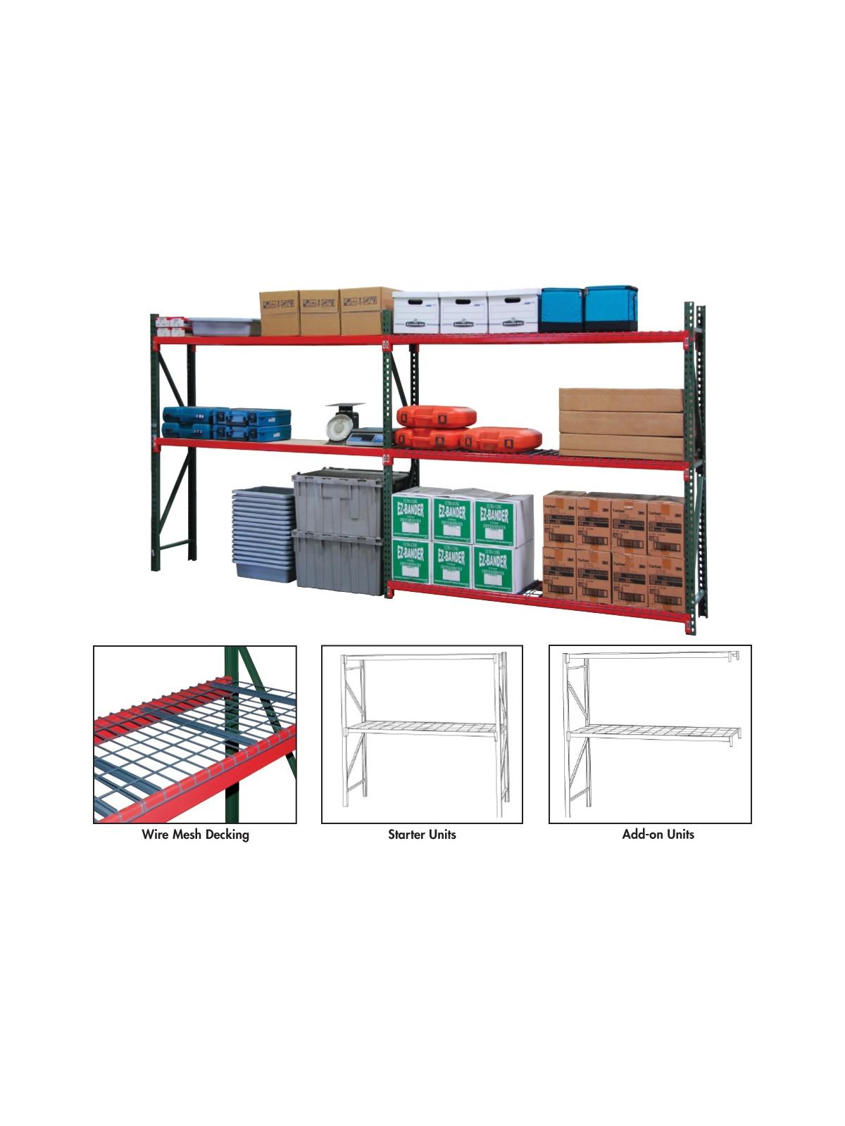 FastRak™ Bulk Storage Rack Units With Wire Mesh Decking